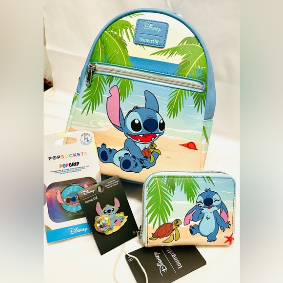 Loungefly | Bags | Nwt Loungefly Disney Lilo Stitch Turtle Beach Mini ...